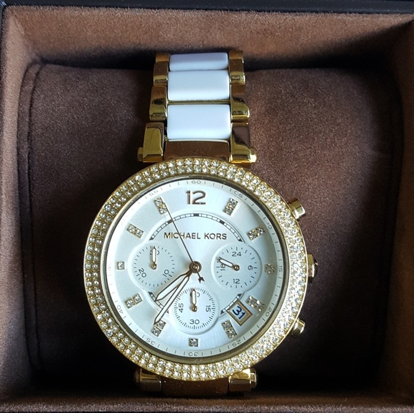 Michael Kors | Accessories | Michael Kors White And Gold Watch | Poshmark
